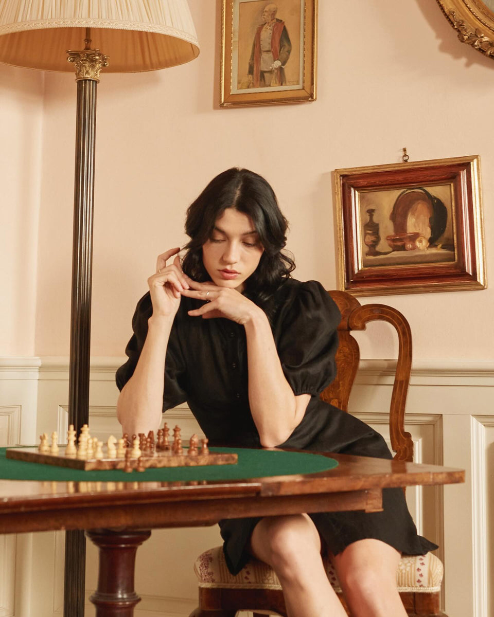 Julius Linen Mini Dress - Black – Amelius